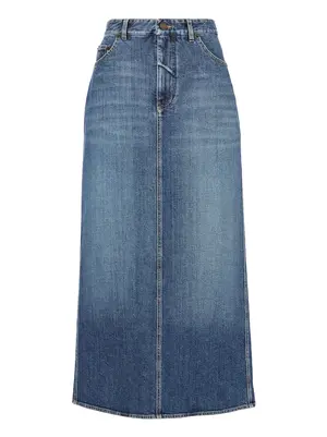 Ralph Lauren High-rise Denim Maxi Skirt - Blue