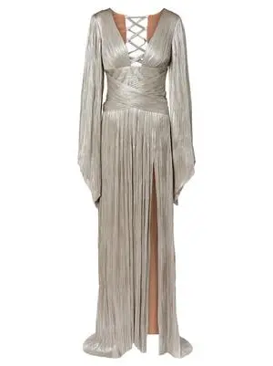 MARIA LUCIA HOHAN Alana Pleated Silk Gown - Silver