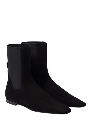 TOTEME Suede Chelsea Boots - Black