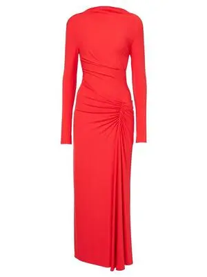 Simkhai Ferrera Ruched Maxi Dress - Red