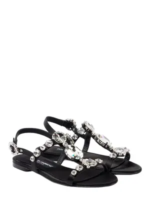 Dolce & Gabbana Bianca Embellished Sandals - Black
