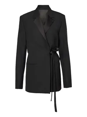 TOTÊME Satin-trimmed Wrap Blazer - Black