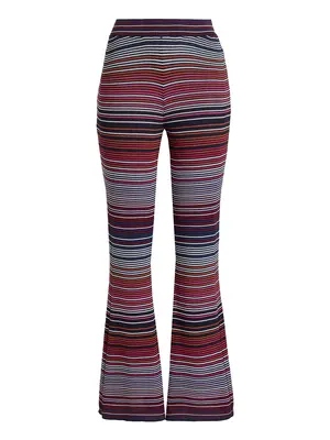 Missoni Striped Cotton-blend Flared Pants - Navy