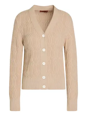 Missoni Ribbed Cotton Cardigan - Beige