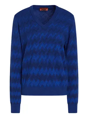 Missoni Missoni Crochet-Knit Cashmere Sweater Royal Blue