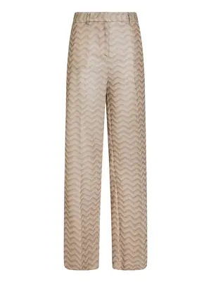Missoni Crochet-knit Cotton Straight-leg Pants - Mushroom