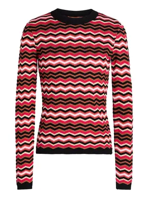 Missoni Striped Cotton-blend Sweater - Papaya