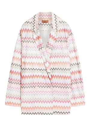 Missoni Crochet-knit Cotton-blend Blazer - White
