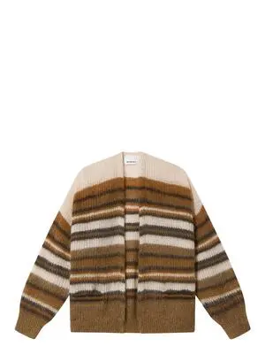 Isabel Marant Danah Striped Cardigan - Ecru/camel