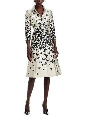 Rickie Freeman For Teri Jon Teri Jon By Rickie Freeman Butterfly Dress Ivory Black