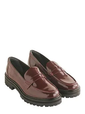 REFORMATION Agathea Chunky Penny Loafers - Red