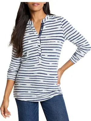 NIC+ZOE Striped Cozy Tee - Indigo Multi