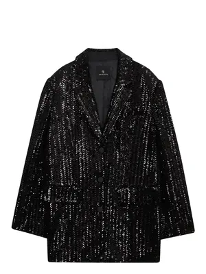 ANINE BING Sara Sequined Blazer - Black