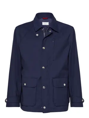 Brunello Cucinelli Raglan-sleeve Field Jacket - Blue