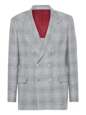 Brunello Cucinelli Prince Of Wales Blazer - Grey