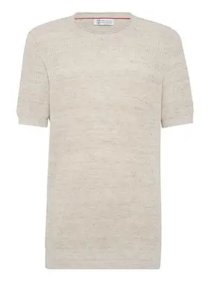 Brunello Cucinelli Knitted T-shirt - Neutrals