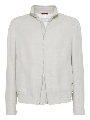 Brunello Cucinelli Twill Bomber Jacket - Grey