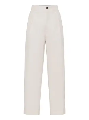 Brunello Cucinelli Pleated Chino Trousers - White