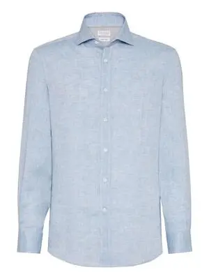 Brunello Cucinelli Linen Shirt Blue