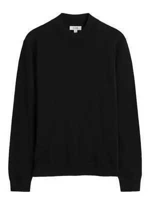 Cos Slim Merino Wool Mock-neck Sweater - Black