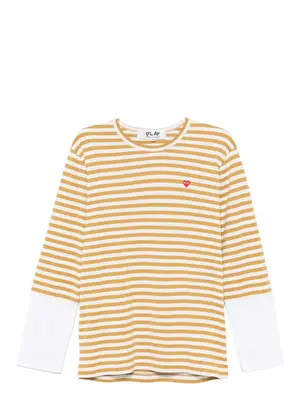Play Comme Des Garcon Mini Heart-patch T-shirt - Yellow