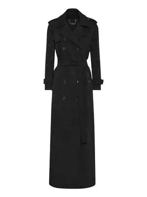 Philipp Plein Monogram Trench Coat - Black