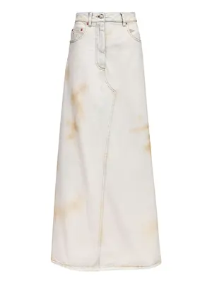 MAISON MARGIELA Logo-patch Midi Skirt - Blue