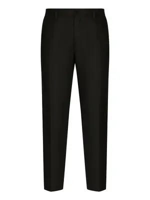 Dolce & Gabbana Dolce & Gabbana Linen Pants With Logo Label Black