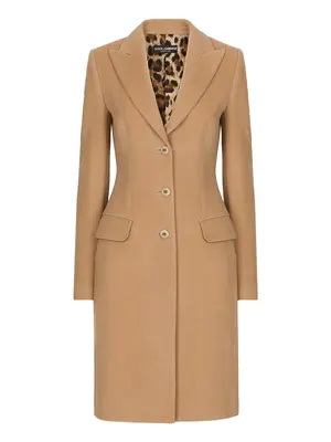 Dolce & Gabbana Single-breasted Wool Coat - Pale Pink