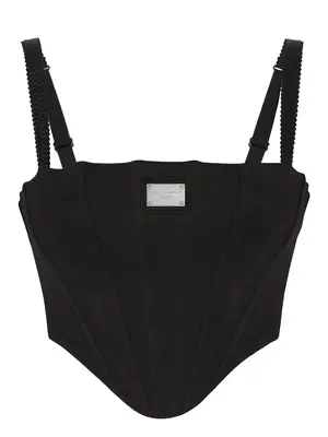 Dolce & Gabbana Jersey Top With Adjustable Straps - Black