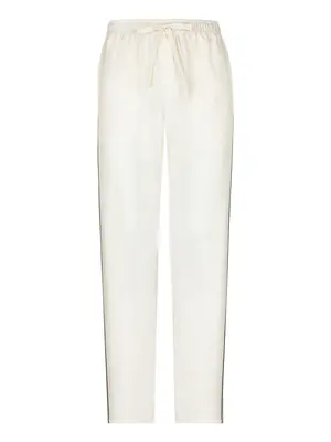 Dolce & Gabbana Silk Jogging Pants With Dg Embroidery - White