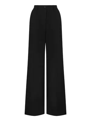 Dolce & Gabbana Flared Wool Gabardine Trousers - Black