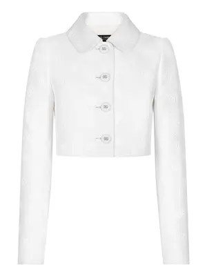 Dolce & Gabbana Dg Logo Jacquard Jacket - White