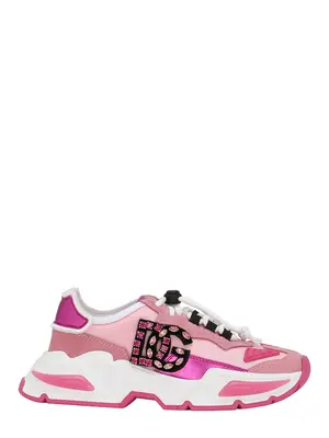 Dolce & Gabbana Nylon Airmaster Sneakers With Dg Logo - Pink