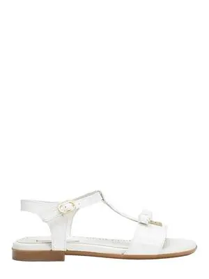 Dolce & Gabbana Patent Leather T-bar Sandals - White