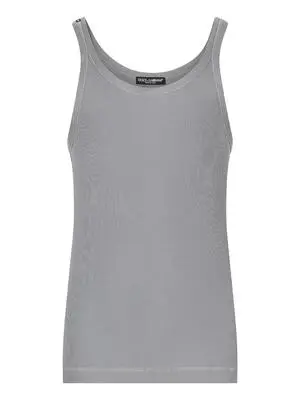 Dolce & Gabbana Fine-rib Cotton Singlet - Grey