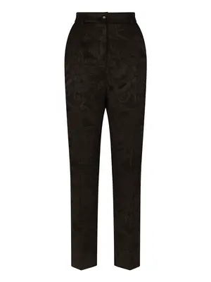 Dolce & Gabbana Floral Jacquard Trousers - Black