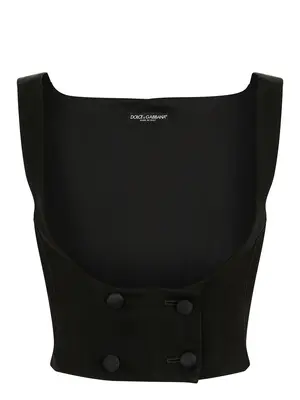 Dolce & Gabbana Double-breasted Wool Waistcoat - Black