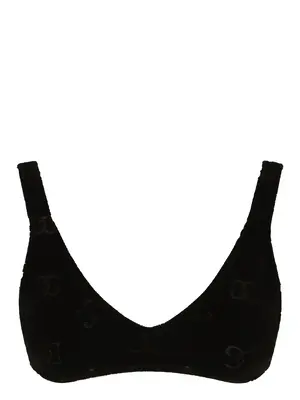 Dolce & Gabbana Flocked Jersey Top - Black
