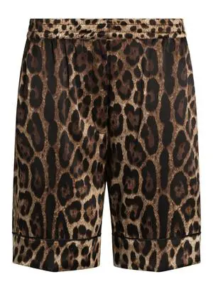 Dolce & Gabbana Silk Satin Shorts - Animal Print