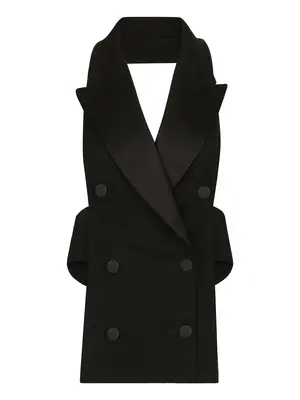 Dolce & Gabbana Double-breasted Gabardine Waistcoat - Black