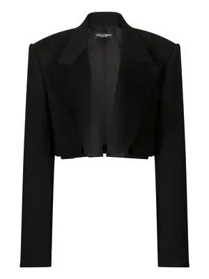 Dolce & Gabbana Short Double Wool Tuxedo Jacket - Black