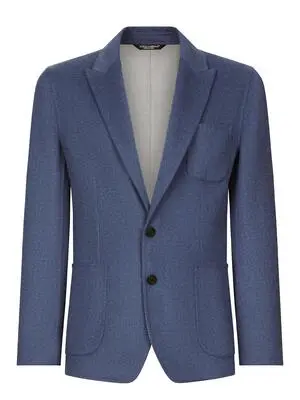 Dolce & Gabbana Single-breasted Wool Portofino-fit Jacket - Blue