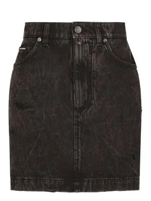 Dolce & Gabbana Washed Denim Miniskirt - Multicolor