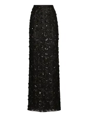 Dolce & Gabbana Long Sequined Mermaid Skirt - Black