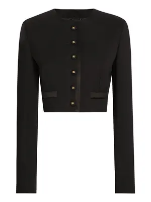 Dolce & Gabbana Cropped Wool Jacket - Black