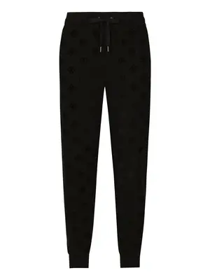 Dolce & Gabbana Jersey Jogging Pants With All-over Dg Logo Print - Black