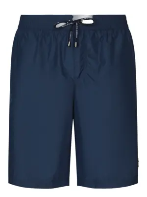 Dolce & Gabbana Mid-length Swim Trunks With Branded Plate - Blue