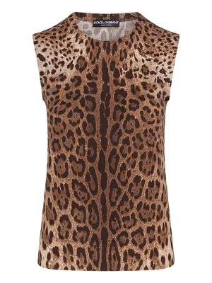 Dolce & Gabbana Leopard Print Wool Sweater - Animal Print