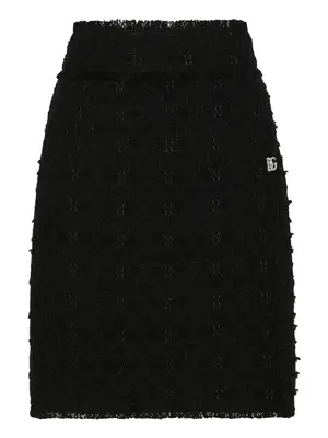 Dolce & Gabbana Rush-stitch Skirt With Slit - Black